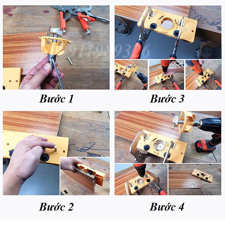 Bộ cữ khoan bản lề bật 35mm - cữ khoan bản lề giảm chấn